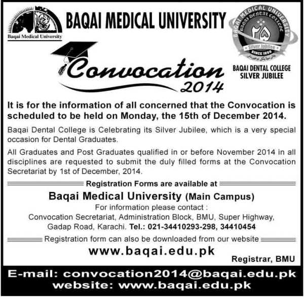 Baqai Medical University Convocation Ceremony 2015-16 Baqai Medical University Convocation Ceremony 2015-16