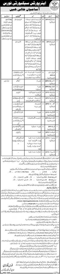 Airports Security Force Pakistan ASF Jobs 2022 Application Form