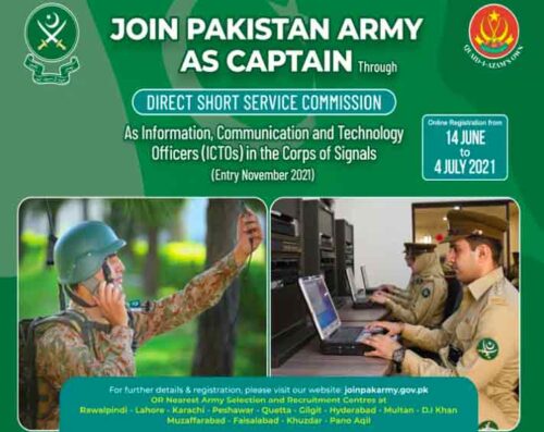 Join Pak Army as Captain 2021 Through Short Service Course Entry Nov