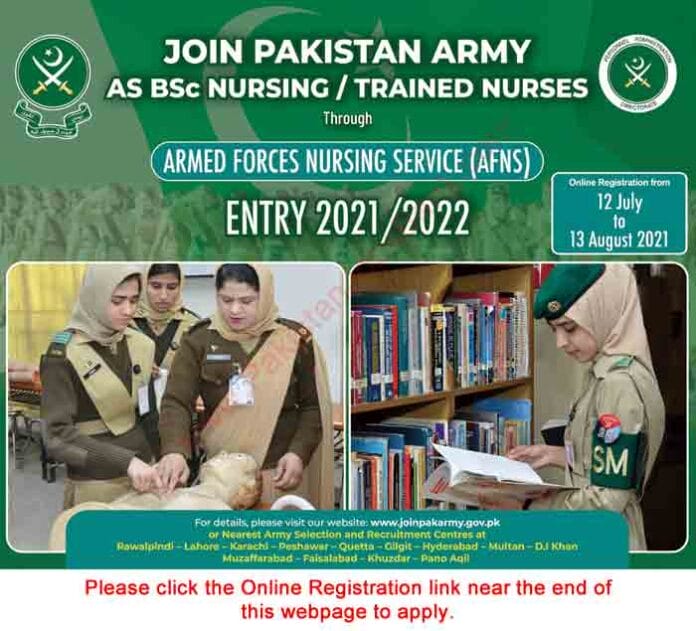 Pak Army Jobs for Females 2021 Armed Forces Nursing Services Apply Online